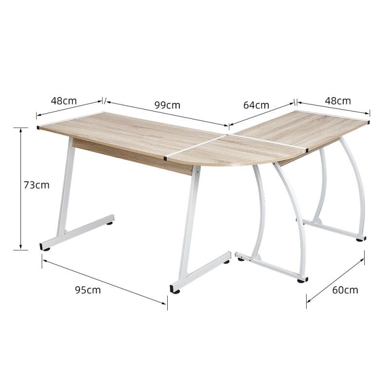 L-Vorm Kantoor Bureau Hoek Computer Bureau Hout Bu... – Vicedeal