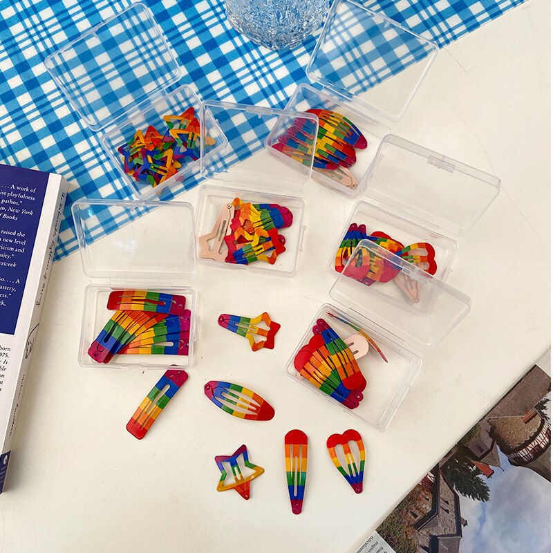 Coreano de 10 unids/set Arco Iris estrellas pelo C... – Grandado