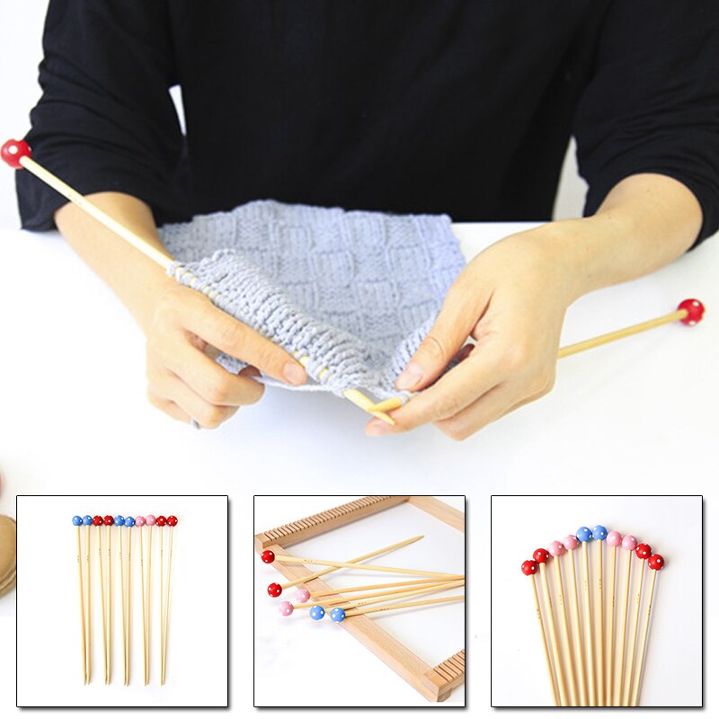 32cm Ball Head Knitting Needles Sticks DIY Wood Ec... – Vicedeal