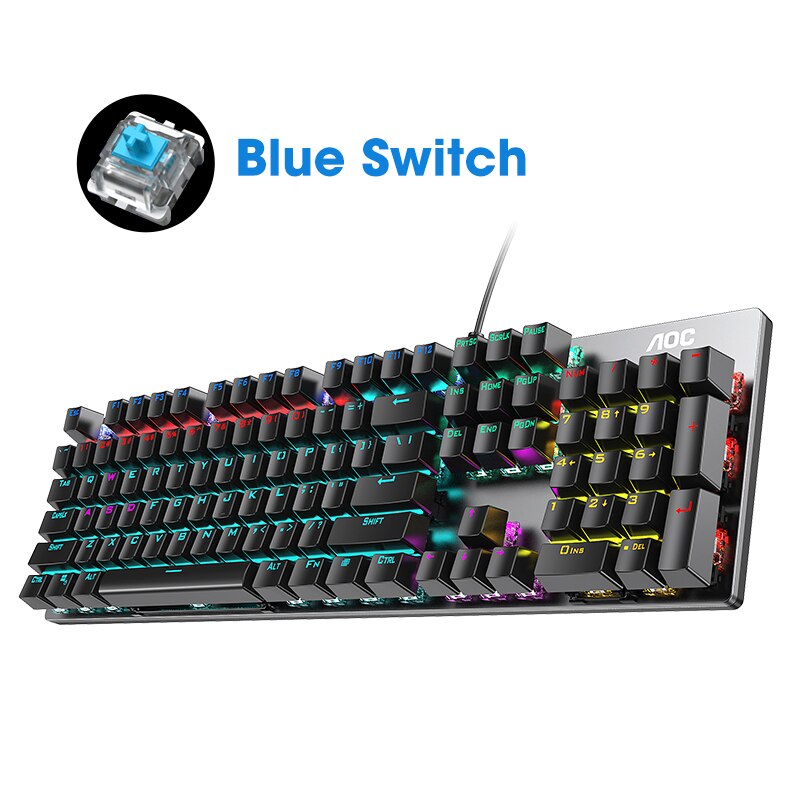 104 Keys Mechanical Keyboard PC Gamer Gaming Wired... – Vicedeal