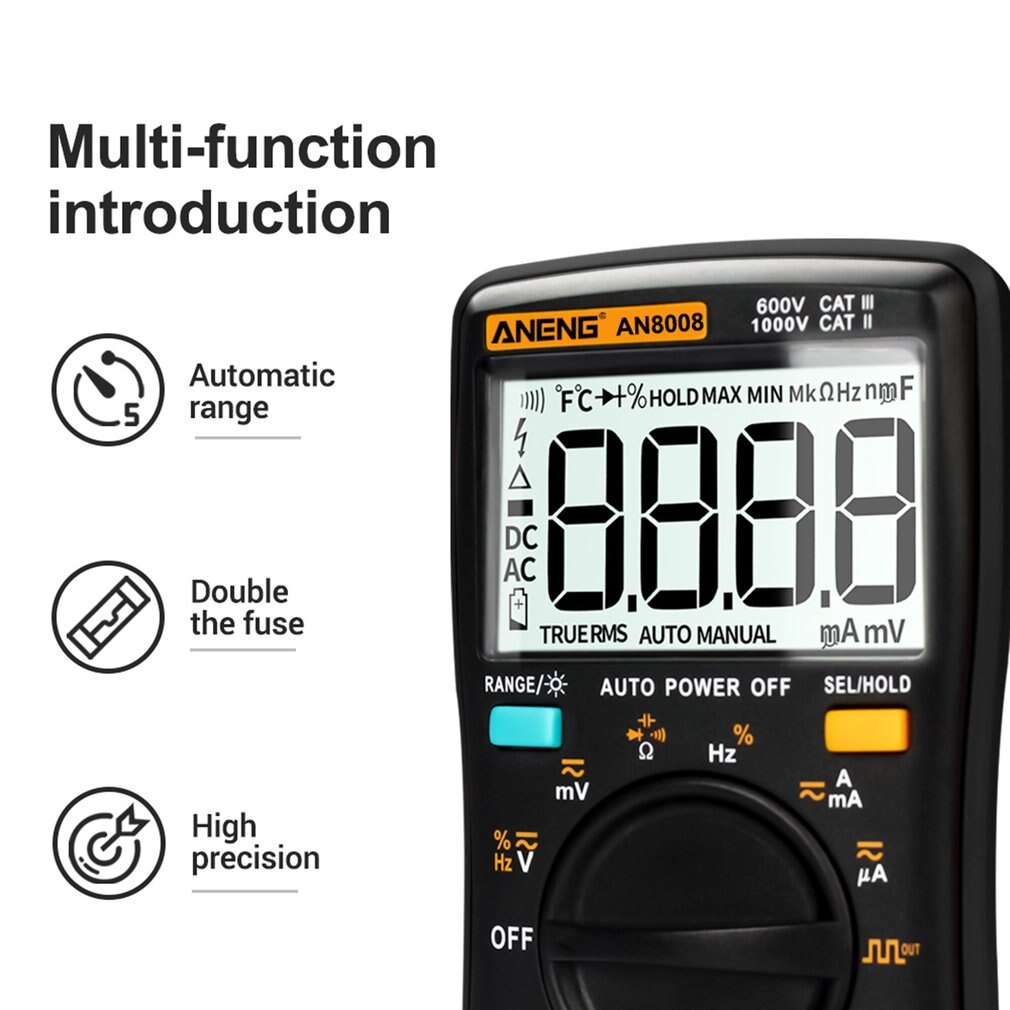 Aneng AN8008 Digitale Multimeter 9999 Telt True-Rm... – Grandado
