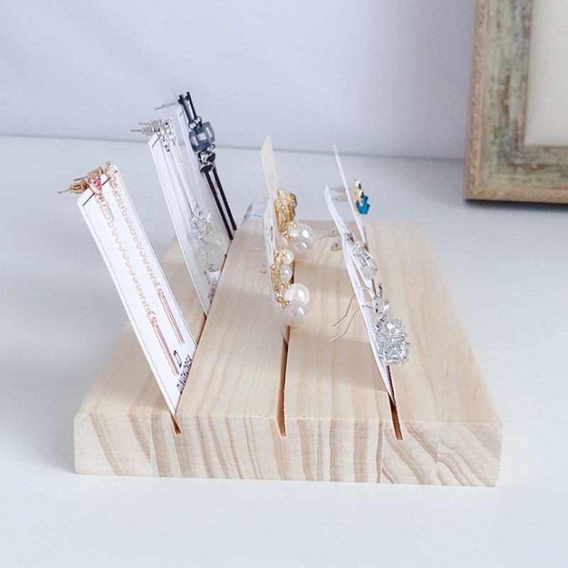Solid Wood Earrings Jam Paper Jewelry Display Prop... – Grandado