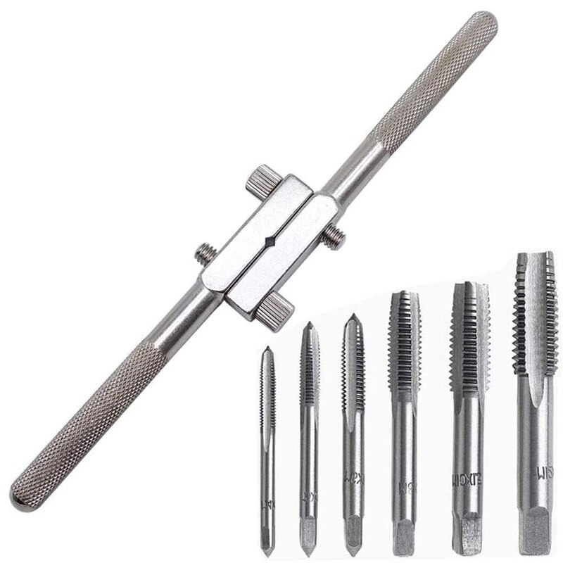 7Pcs 7.7Inch Long T-Handle Ratchet Tap Holder Adju... – Grandado