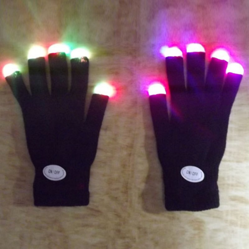 1 Pair of Colorful LED Gloves Rave Light Finger Li... – Grandado