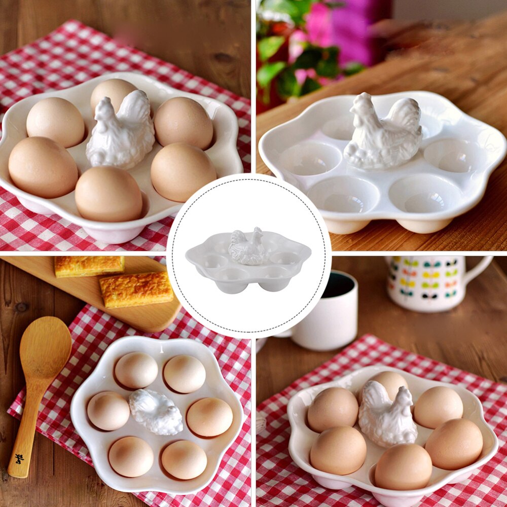 Ceramic Egg Holder Tray Premium Egg Holder Multi-f... – Grandado