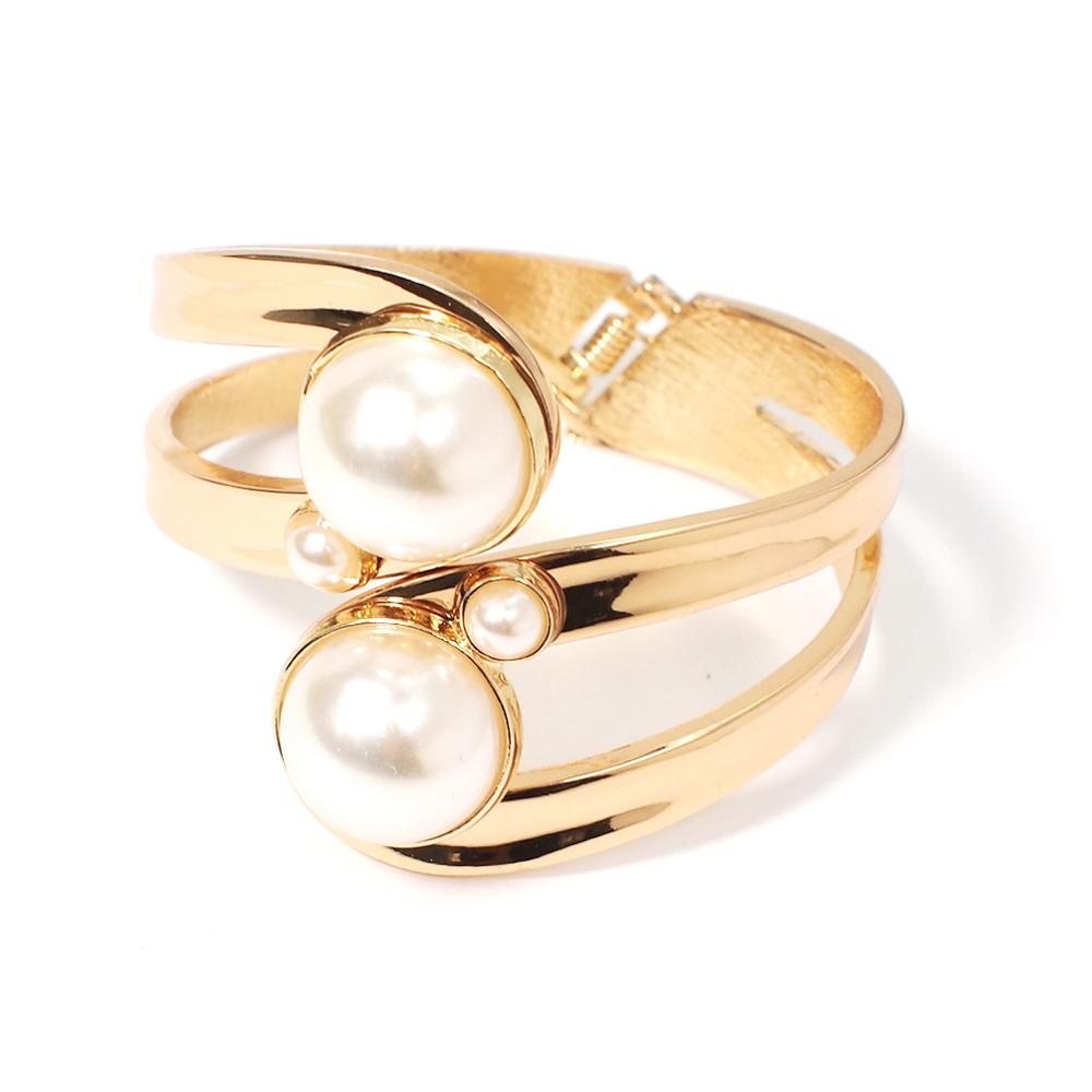 MANILAI Alloy Simulated Pearl Bangle Bracelets For... – Grandado MANILAI Alloy Simulated Pearl Bangle Bracelets For... – Grandado