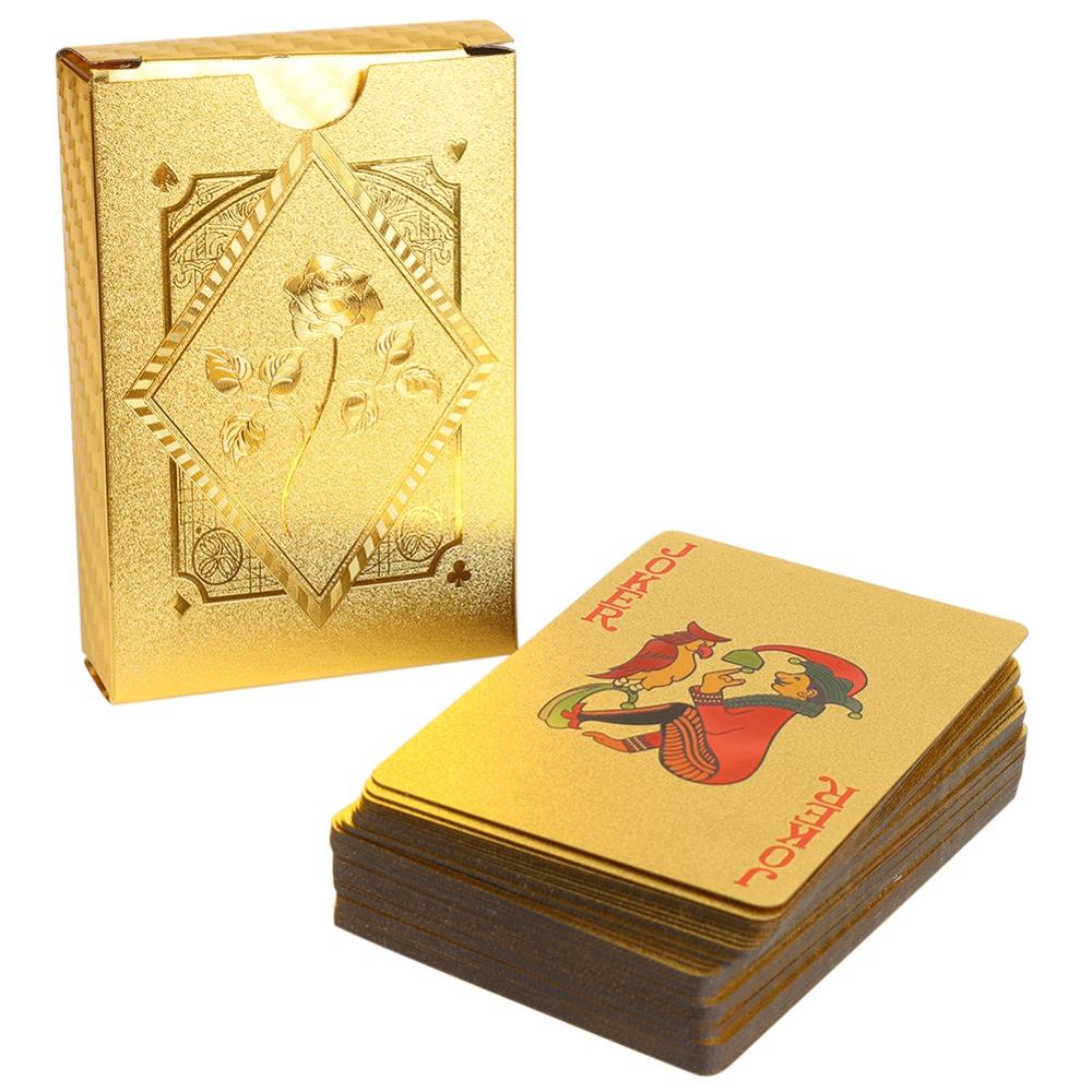 24K Gold Diamond Foil Poker Carta Luxury Playing C... – Vicedeal