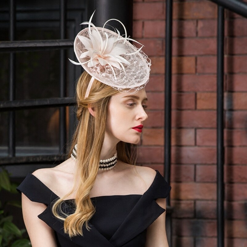 Fascinators Vrouwen Wedding Hoed Jurk Derby Roze C... – Grandado