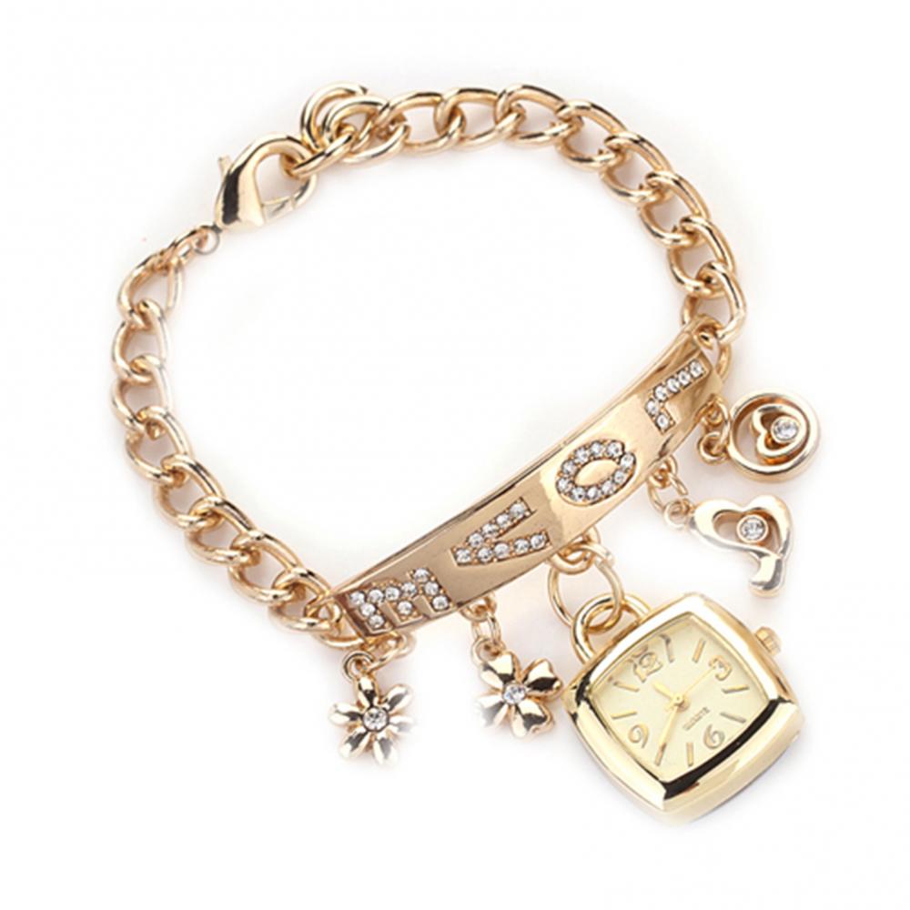 Women Bracelet Watch Women Love Letters Rhinestone... – Grandado