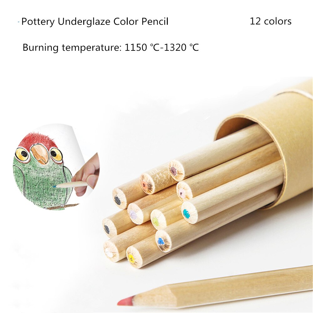 12 Color Pottery Underglaze Color Pencil Pottery D... – Grandado