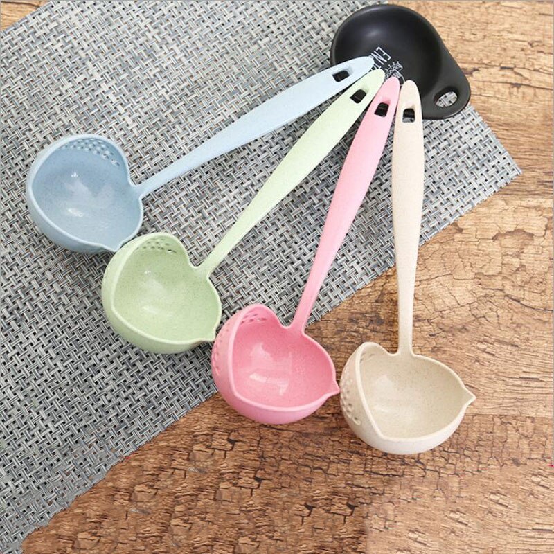 2 in 1 Tarwe Stro Soep Lepel Lange Handvat Pap Lep... – Grandado