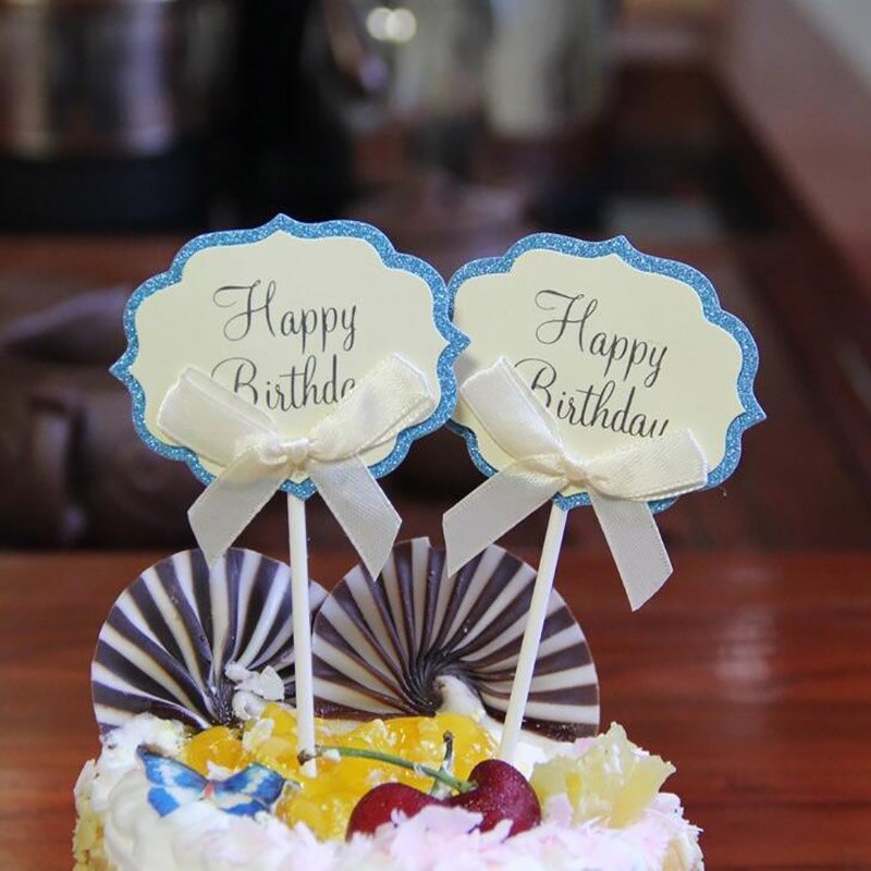 5pcs Birthday Cake Topper DIY Cards Bowknot Celebr... – Grandado