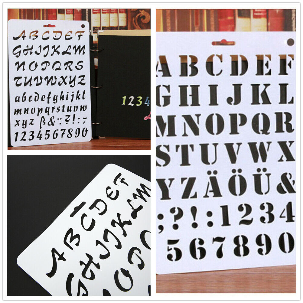 3 Style Letter Alphabet Prepainted Ruler Spray Mas... – Grandado