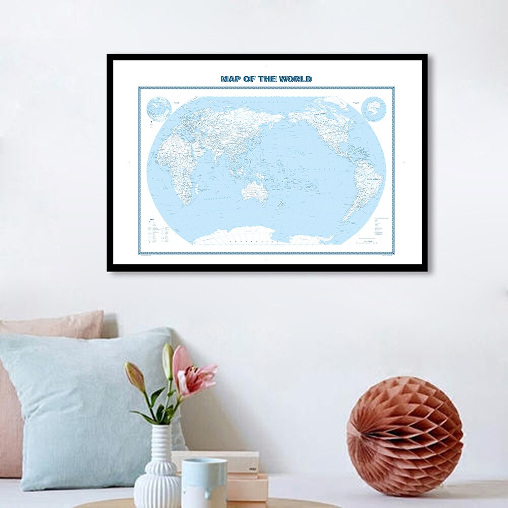 90*60cm The World Political Map Spray Canvas Paint... – Grandado