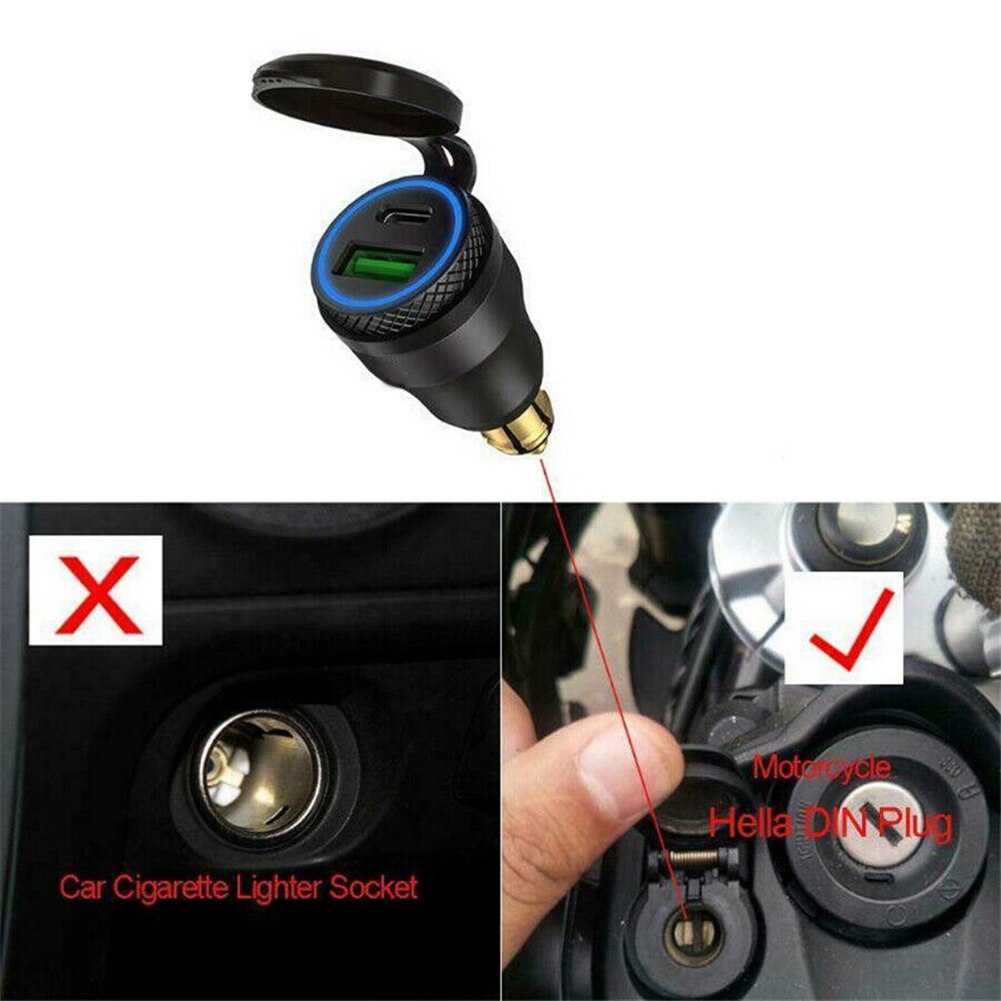 Voor Bmw Din Socket Aluminium Black Dc 12V-24V Led... – Vicedeal