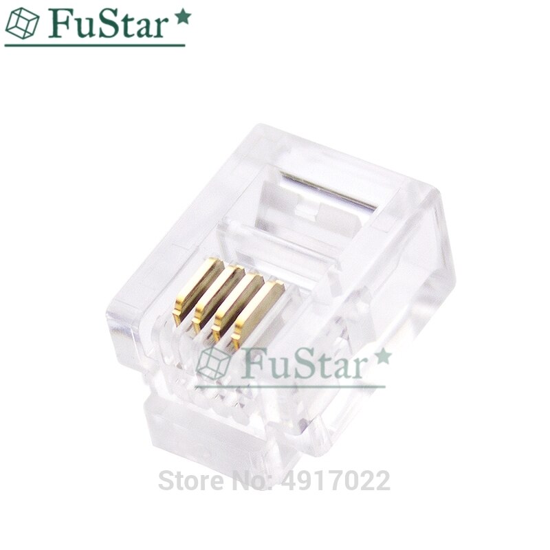 50PCS Crystal Head RJ11 6P4C Modular Plug Gold Pla... – Grandado