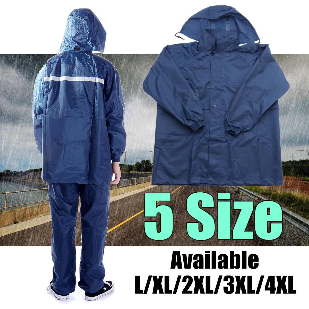 Raincoat Reflective Motorcycle Raincoats For Men W... – Grandado