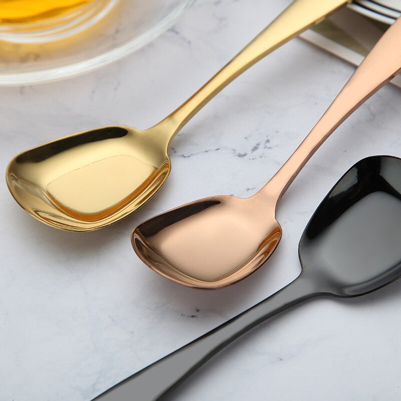 3pcs/set Stainless Steel Spoon Plating Tableware S... – Grandado