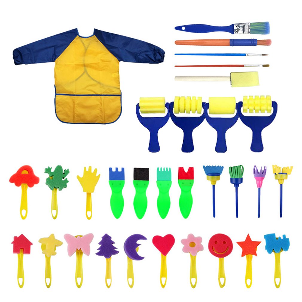 31pcs/set Kids Art Craft Sponge Painting Brushes C... – Grandado