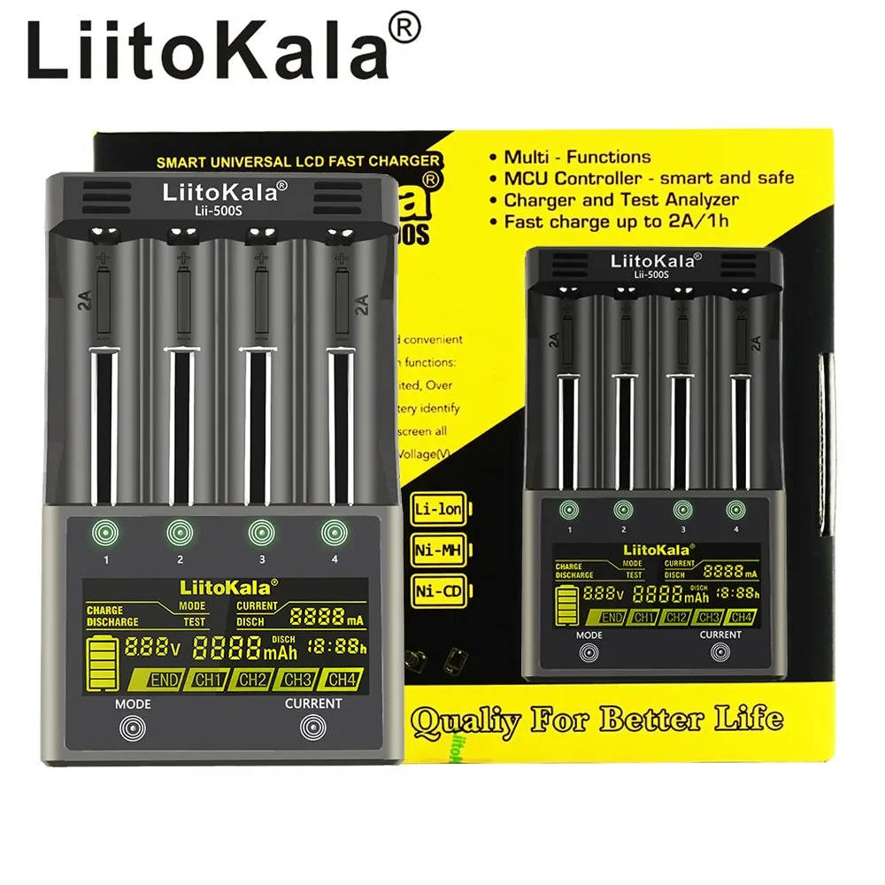 Liitokala Lii-600 Lii-500 Lii-500S LCD 3.7V 1.2V 1... – Grandado