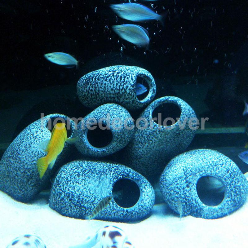 10Pcs Aquarium Ceramic Cichlids Rock Cave Breeding... – Grandado