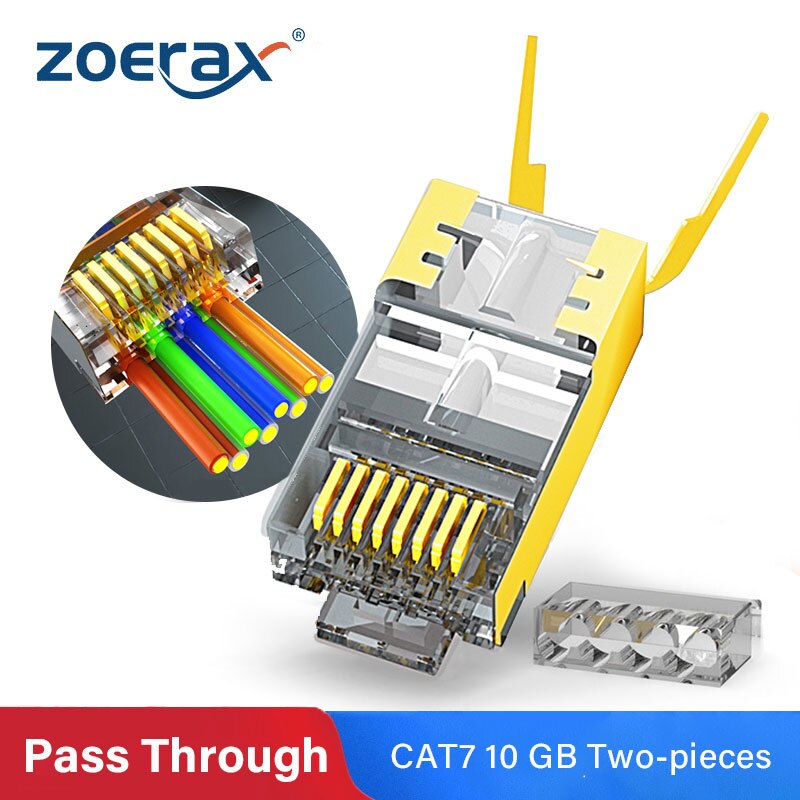 ZoeRax RJ45 Cat8 Cat7 & Cat6A Pass Through connect... – Vicedeal