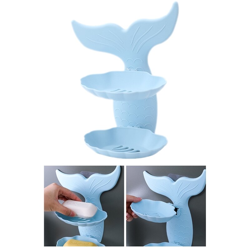 Double Layer Soap Rack Bathroom Soap Dish Wall Mou... – Grandado