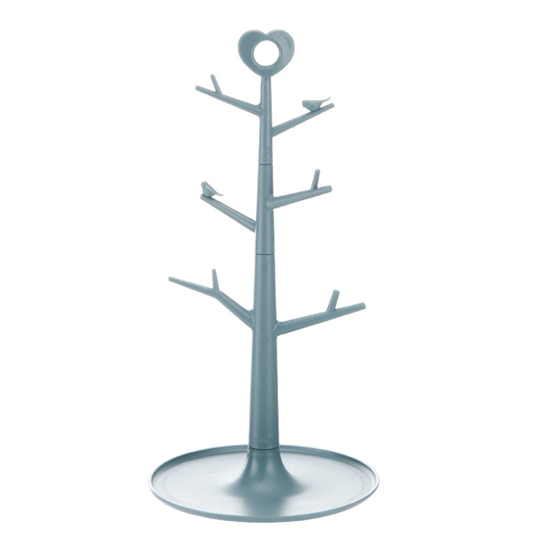 Tree Shape Plastic Mug Holder with 6 Hooks Bird He... – Grandado