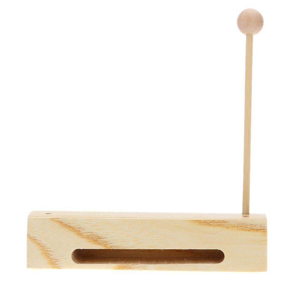 Wooden Percussion Block Woodblock with Mallet Exqu... – Grandado