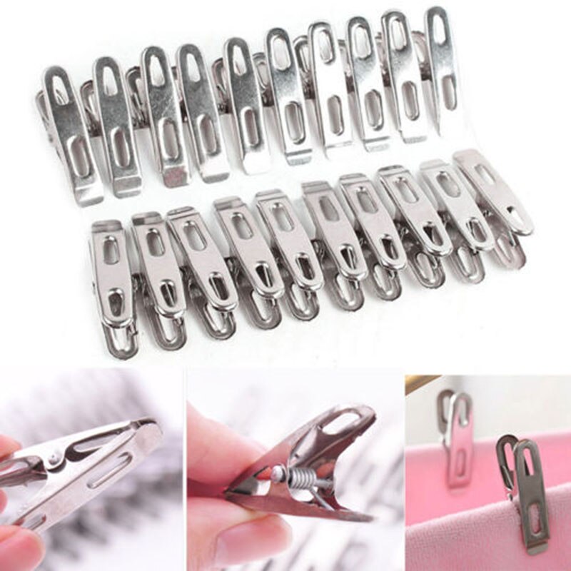 Stainless Steel Pegs Spring Loaded Metal Laundry C... – Grandado