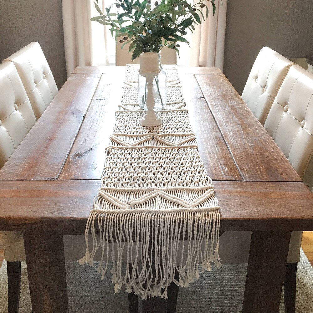 Boho Style Long Macrame Table Runner Wedding Party... – Grandado