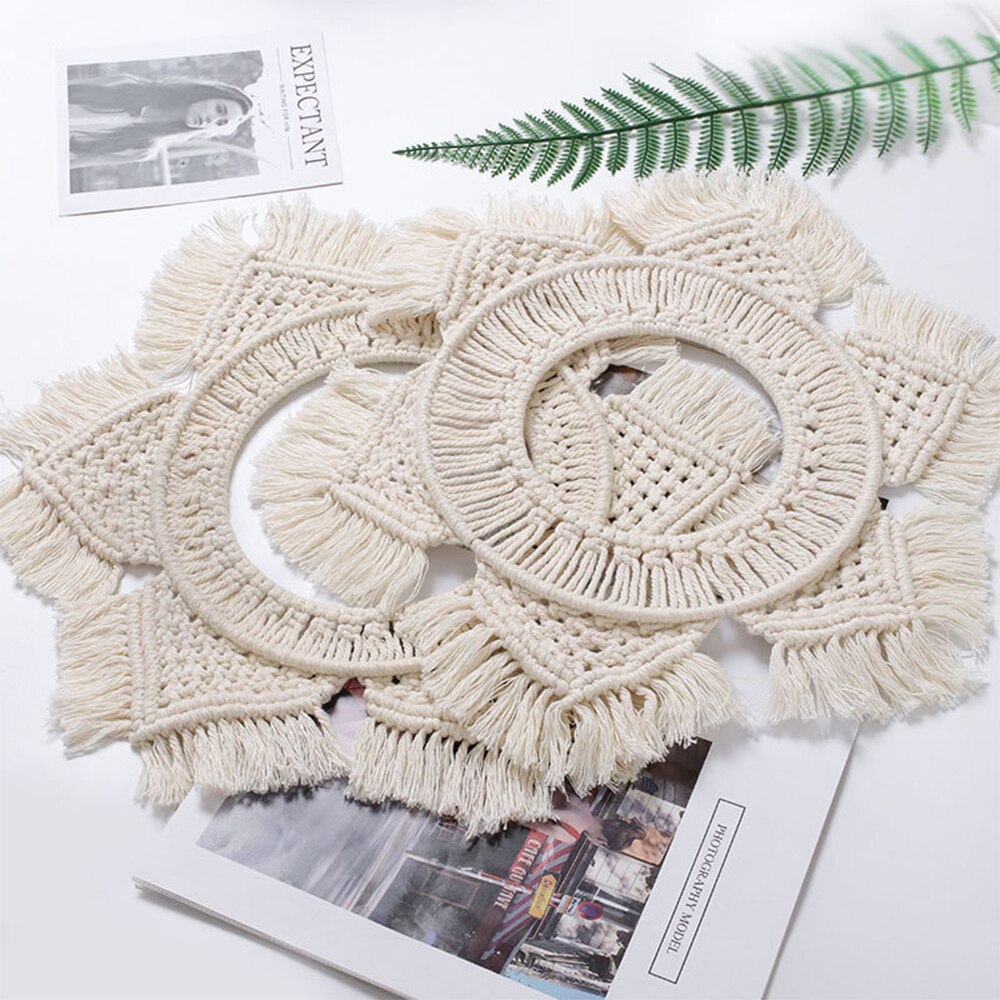 Wall Hanging Bohemian Round Macrame Cotton Rope Wa... – Grandado