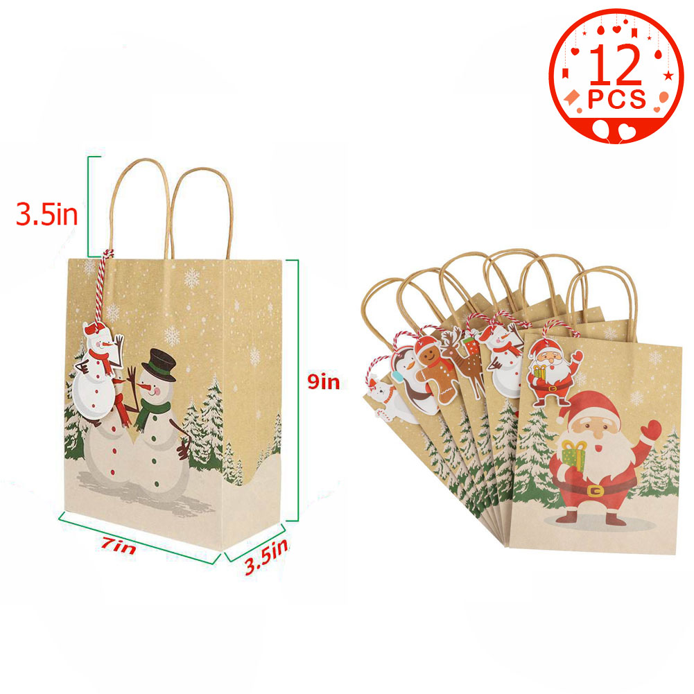 OurWarm 12pcs Kraft Paper Christmas Box Candy Bags... – Grandado
