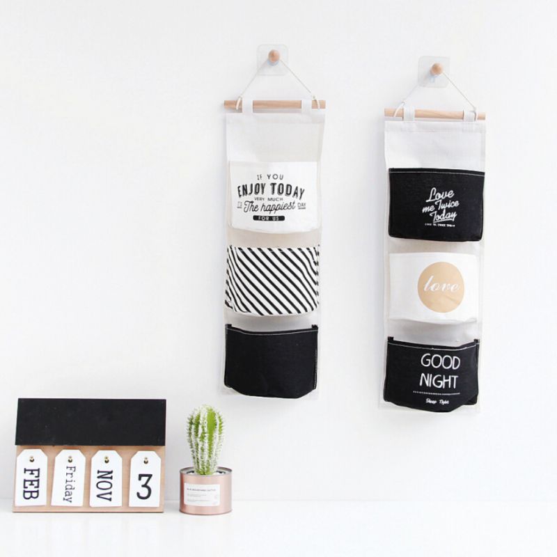 Nordic Simple Style Hanging Bag Black and White Th... – Vicedeal