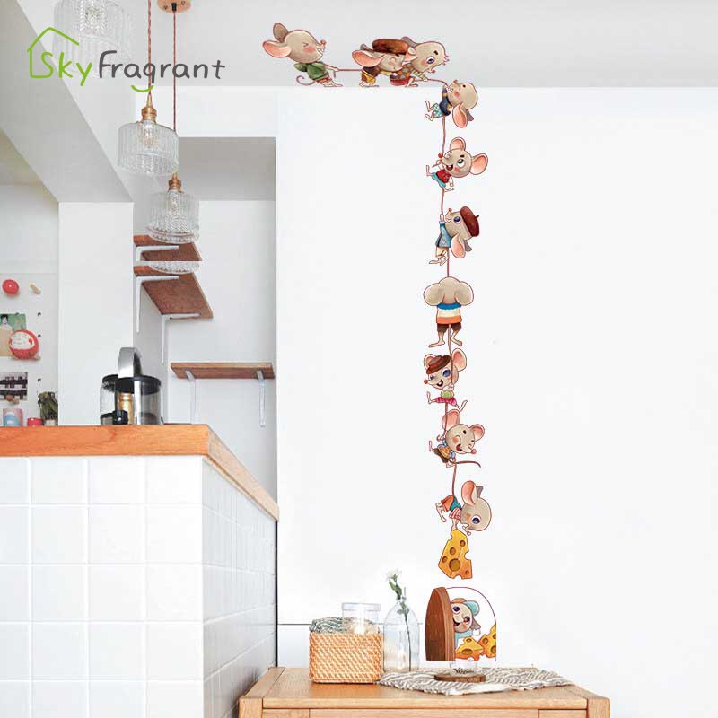 Cartoon Mouse Family Kids Room Decor Self-adhesive... – Grandado