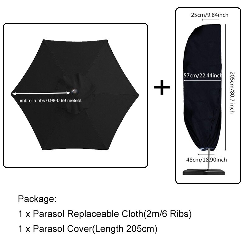 Parasol Replaceable Cloth with Dust Cover Set Outd... – Grandado