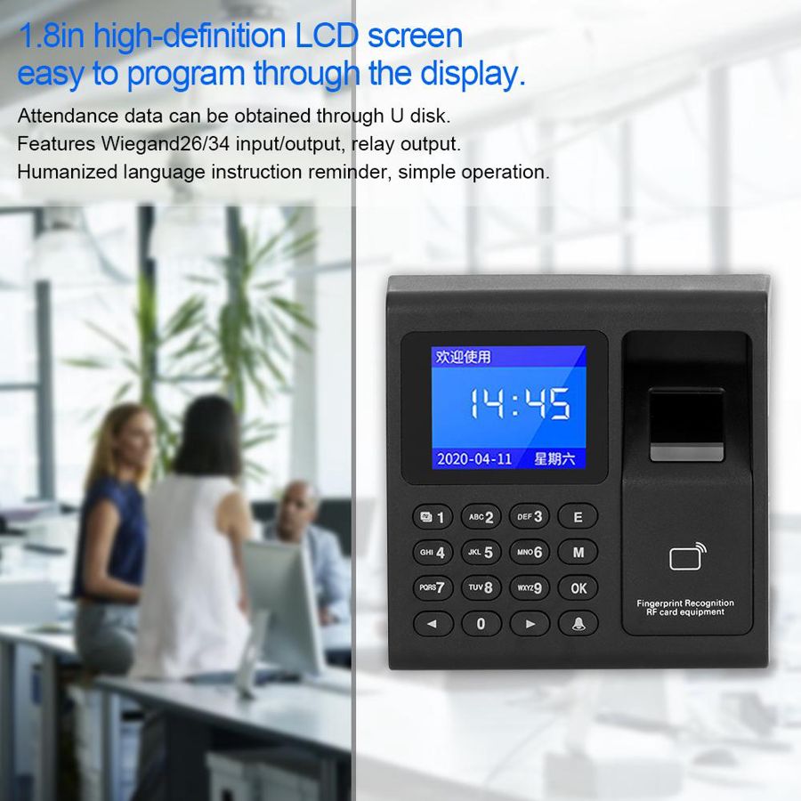 1.8 Inch Screen Time Attendance Machine Wiegand26/34 125KHz RFID ...