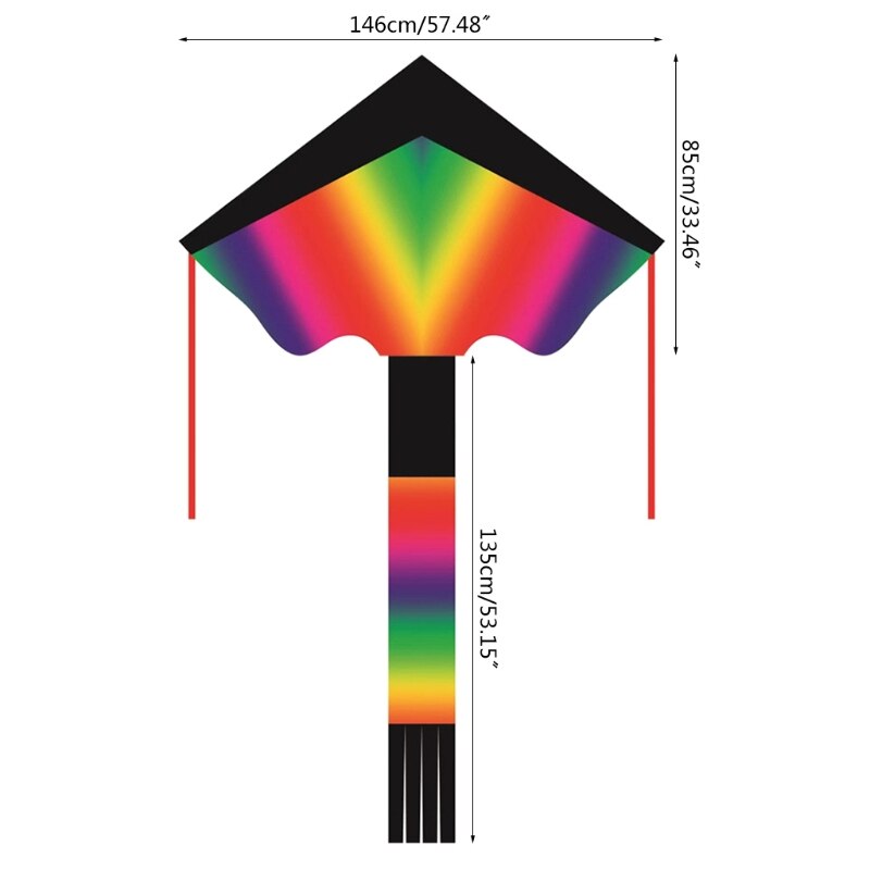 Cometa grande y colorida de arco iris para niños, ... – Grandado