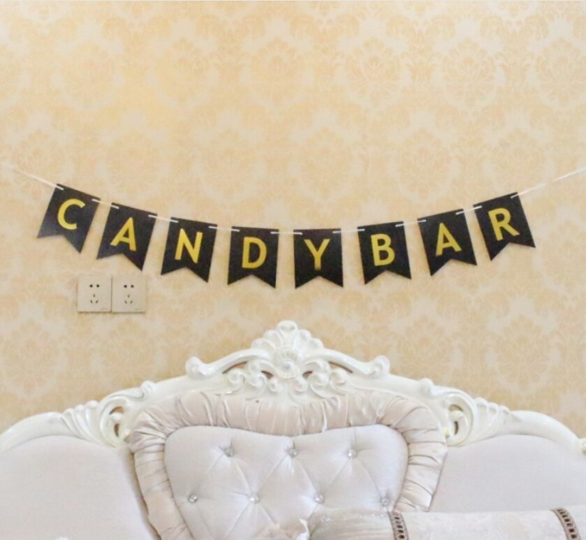 3M bunting party decoration pink candy bar golden ... – Vicedeal