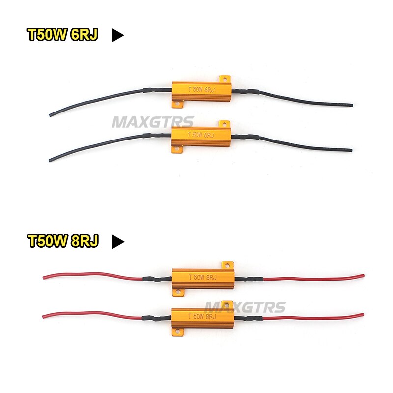 2x 50W 100W 6 8ohm Led Load Resistor H1 H3 H4 H7 H... – Grandado