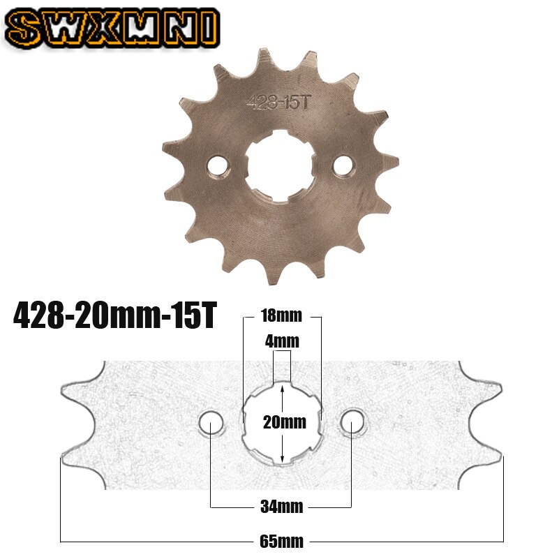 428# 15T Teeth Front Engine 17mm 20mm Chain Sprock... – Grandado