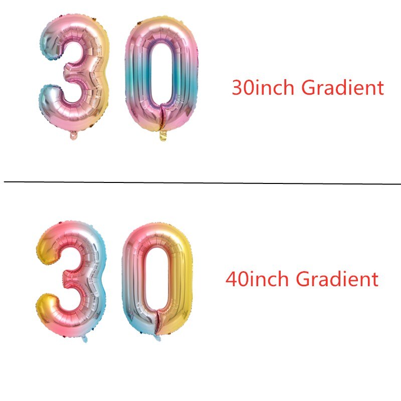 2pcs 32/40Inch Happy 30 Birthday Foil Balloons pin... – Grandado