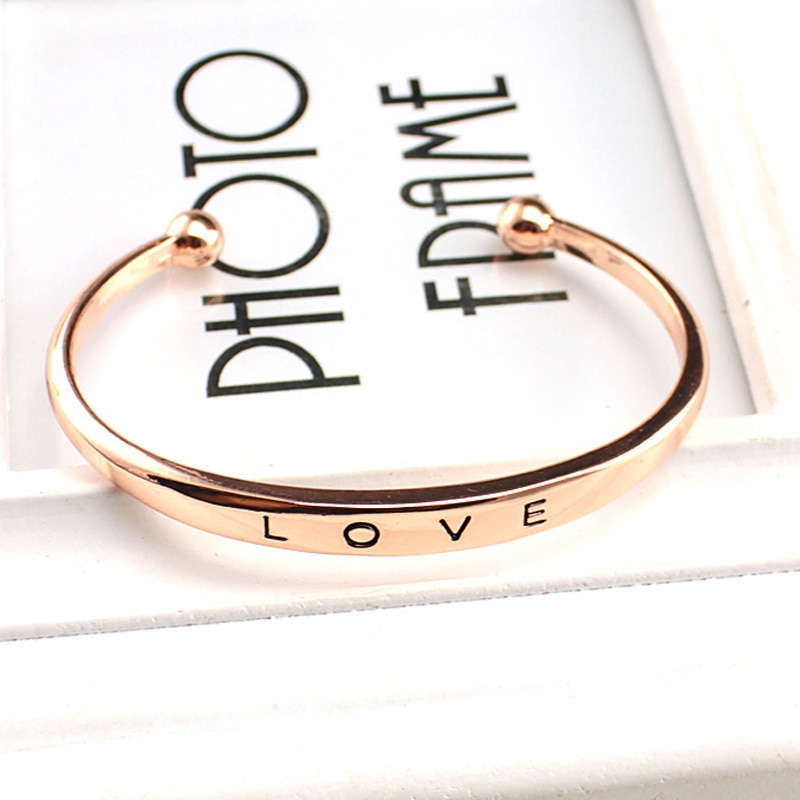 Luxury Female Love Cuff Bracelet Gold Color Charm ... – Grandado