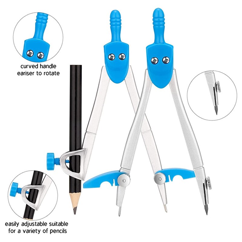 Geometry Set 10 Pcs Math Supplies Kit,Including Co... – Grandado
