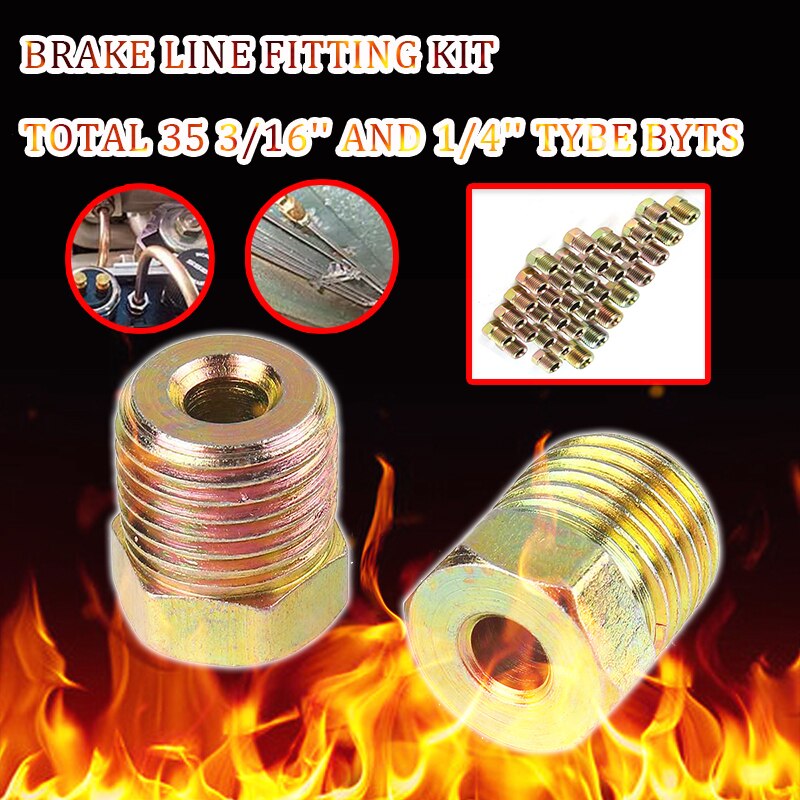 35pcs Car Brake Line Tubing Tube Fitting Kit Nuts ... – Grandado