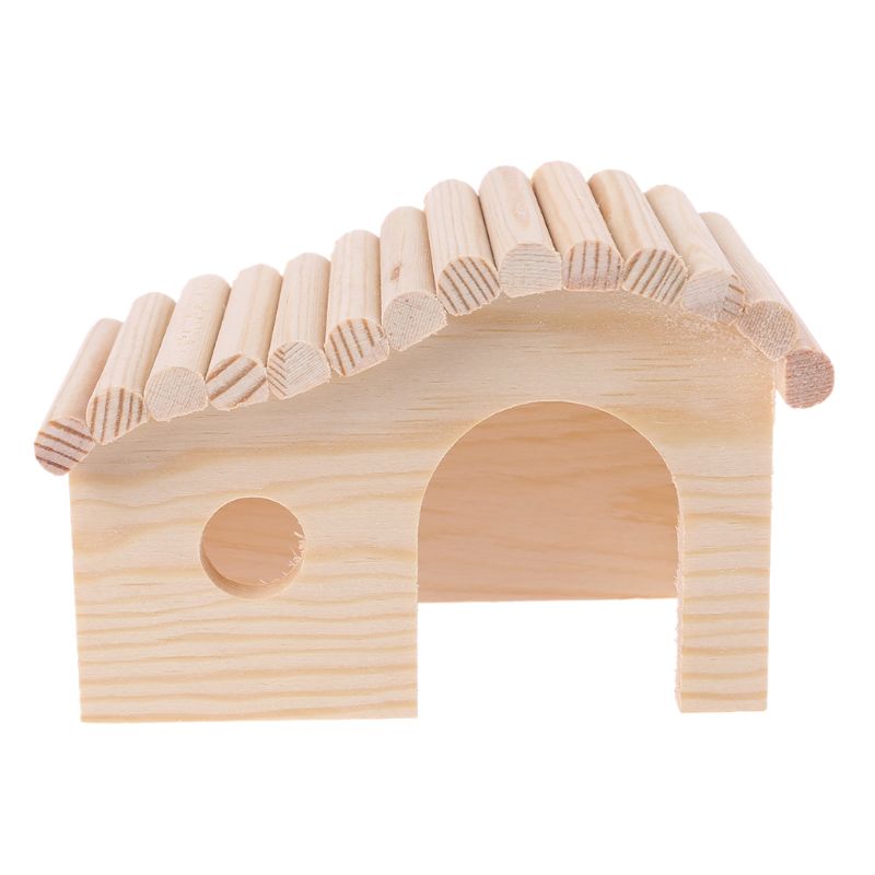 Wooden Hamster Hideout Hut for Small Animals Dwarf... – Grandado