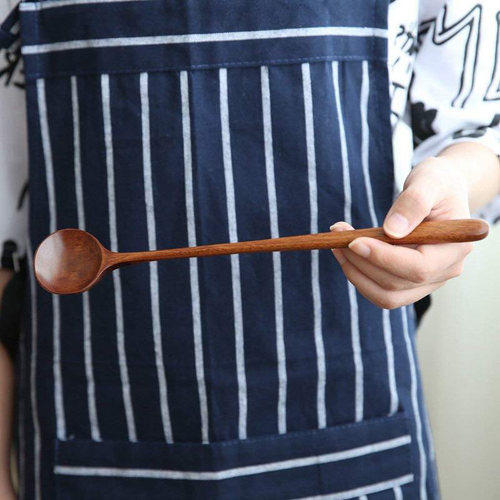 5 pieces Korean style wooden long spoon 10.9 inch ... – Grandado