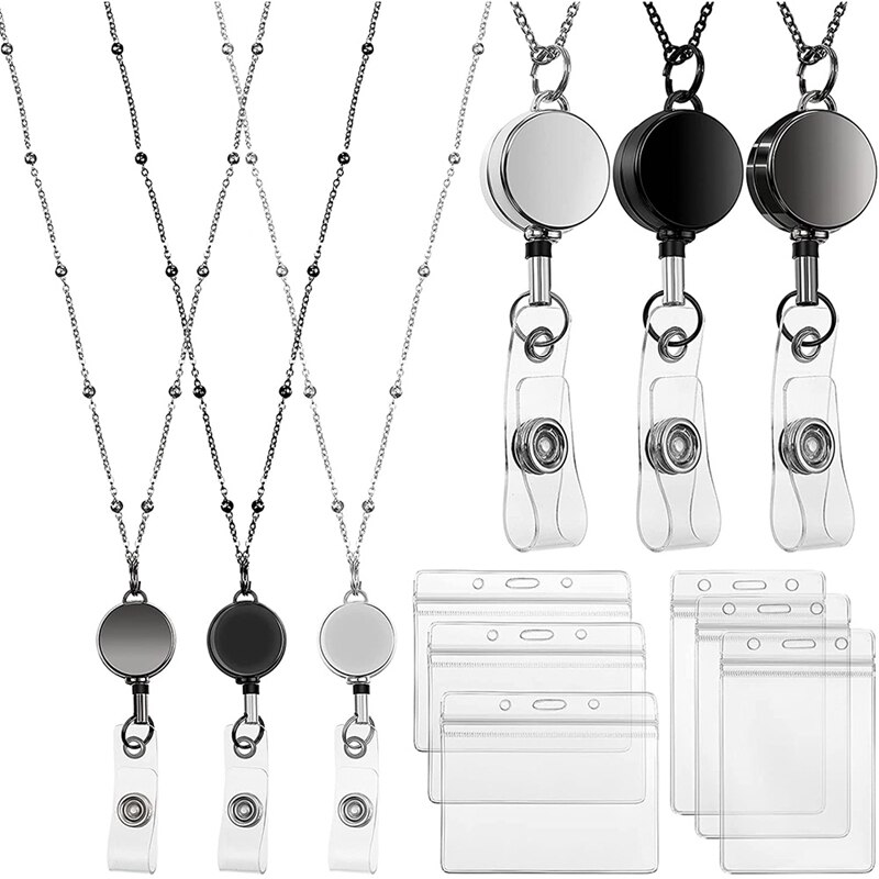 Intrekbare Badge Reel Lanyard Met Id Houder, Krale... – Vicedeal