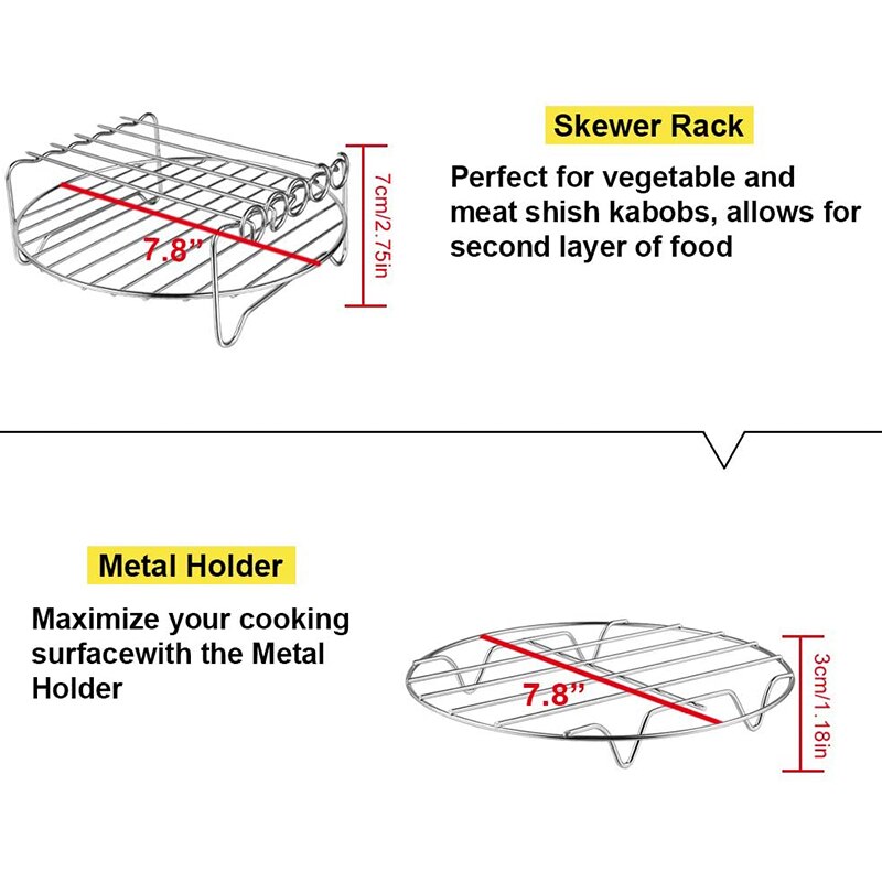 Air Fryer Accessories-Air Fryer Rack Set of 2, Mul... – Grandado