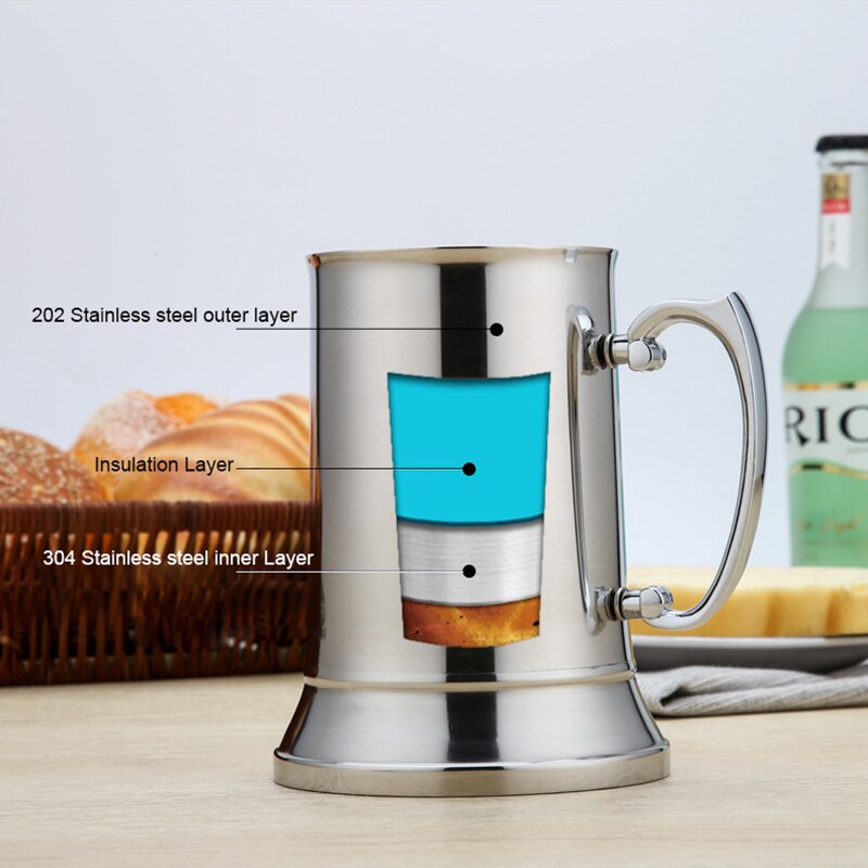 Stainless Steel Beer Mug Double Wall Beer Stein Ja... – Grandado